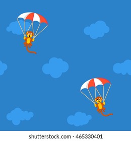 Children Parachute Monkey Wallpaper Stock Vector (Royalty Free) 76345747 | Shutterstock