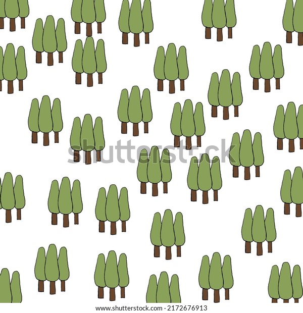 Pattern Tree Forest Wallpaper Graphics On Stock Illustration 2172676913 ...