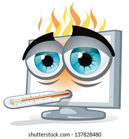 Pc Overheating Computer Overheating Needs Urgent Stock Illustration ...