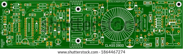 Pcb Layout Amplifier Class D900 Stock Illustration 1864467274 ...