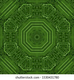 Pcb Printed Circuit Board Pattern Kaleidoscope Stock Illustration ...
