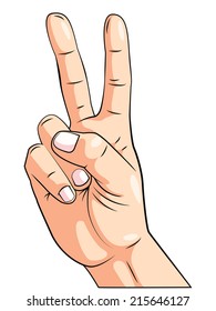 Hand Pointing Two Fingers Scissors Hand Stock Vector (Royalty Free ...