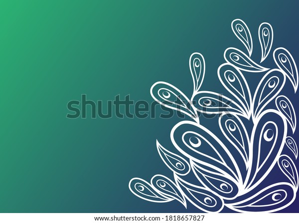 Peacock Feather Gradient Background Illustration Design Stock ...