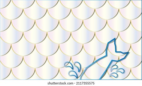 Pearl White Fish Scale Pattern Background Stock Illustration 2117355575 ...