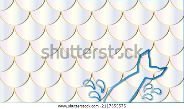 Pearl White Fish Scale Pattern Background Stock Illustration 2117355575 ...