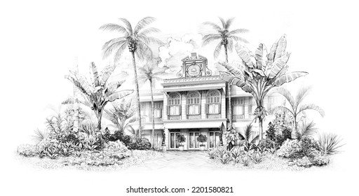 Pencil Drawing 3d Illustration 3d Rendering Stock Illustration