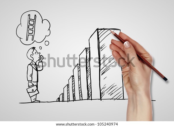 Pencil Drawing Illustraion Risks Challenges Inbusiness Stock ...
