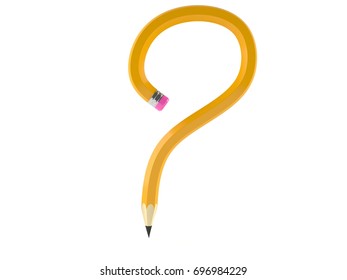 Pencil Question Mark Shape Isolated On Stock Illustration 696984229 ...
