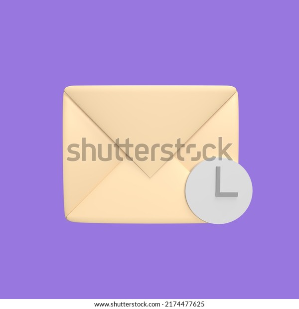 Pending Message 3d Icon Model Cartoon: ภาพประกอบสต็อก 2174477625 ...