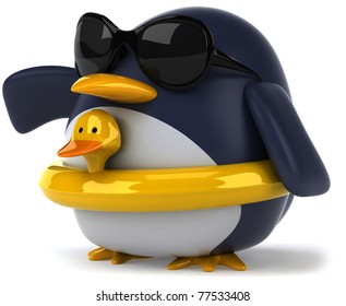 Cartoon Female Penguin Relaxing Stock Vector (Royalty Free) 618801074