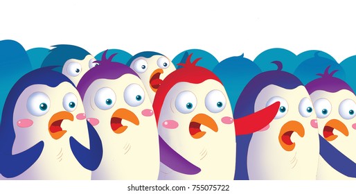Penguin Panic Stock Illustration 755075722 | Shutterstock