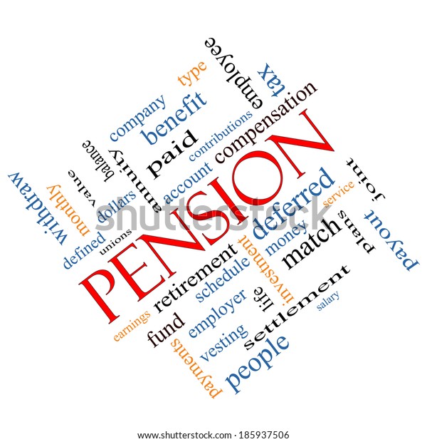 Pension Word Cloud Concept Angled Great Stock Illustration 185937506