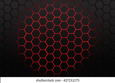 Abstract Dark Hexagon Pattern On Red Stock Vector (Royalty Free) 1847811886