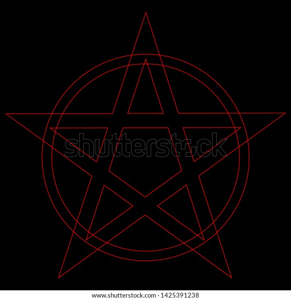 Pentagram Pentalpha Pentangle Dot Work Ancient Stock Illustration ...