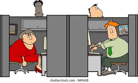 2,264 People Work Cubicles Images, Stock Photos, 3D objects, & Vectors ...