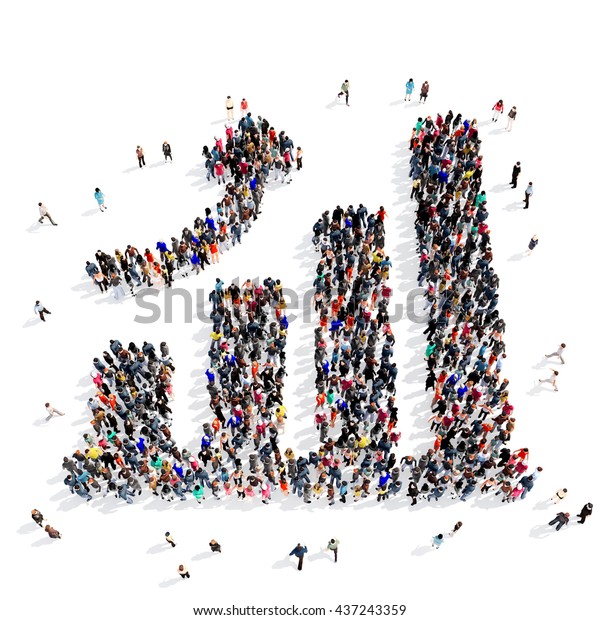 People Group Graph 3d Stock Illustration 437243359
