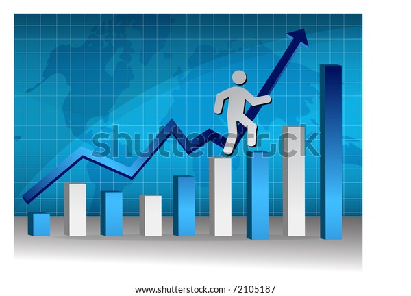 People On Graph Stock Illustration 72105187