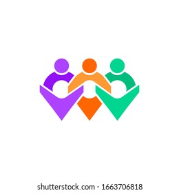 People Point Group Logo Design Template Stock Illustration 1663706818 ...