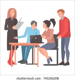 People Resolving Issues On Computer Startup 库存插图 745206208 | Shutterstock
