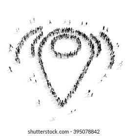 People Shape Map Pointer Stock Illustration 399606409