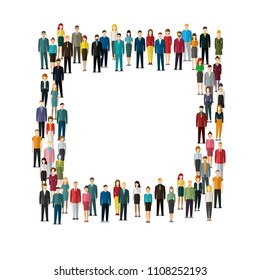 People Standing Shape Rectangle Flat Design Stock Illustration ...