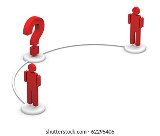 People Trying Communicate Question Mark Middle Stock Illustration ...