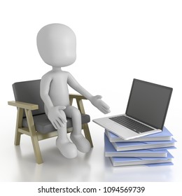 People Working Computers 3d Rendering Stock Illustration 1094569739 ...