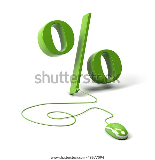 Percent Symbol Connected Computer Mouse 3d Stock Illustration 49677094 ...
