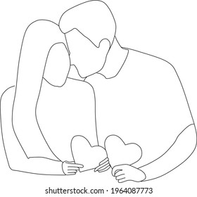Perfect Pattern Couples Love Engaged Hearts Stock Illustration ...