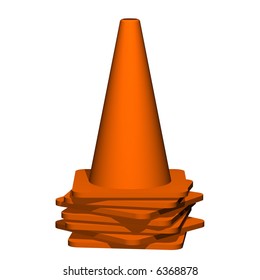 Perfect Stack Traffic Cones Isolated On Stock Illustration 6368878 ...