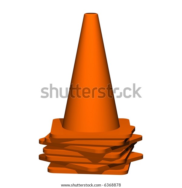 Perfect Stack Traffic Cones Isolated On Stock Illustration 6368878