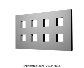 Perforated Wall Rectangle Long Side Short Stock Illustration 2193471625 ...