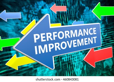 Performance Improvement Text Concept On Blue Stock Illustration ...