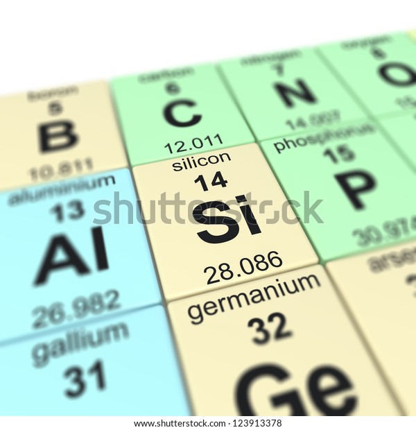 Periodic Table Elements Focused On Silicon Stock Illustration 123913378 ...