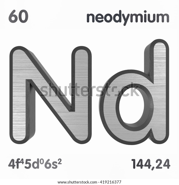 Periodic Table Elements Neodymium 3d Title Stock Illustration 419216377 ...