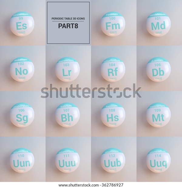 Periodic Table Elements Set Stock Illustration 362786927
