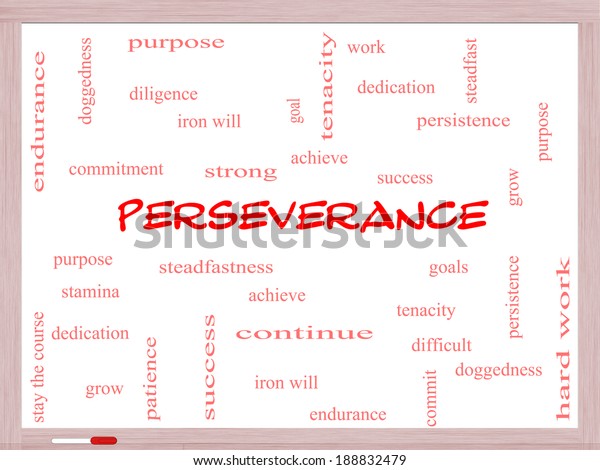 Perseverance Word Cloud Concept On Whiteboard Stock Illustration ...