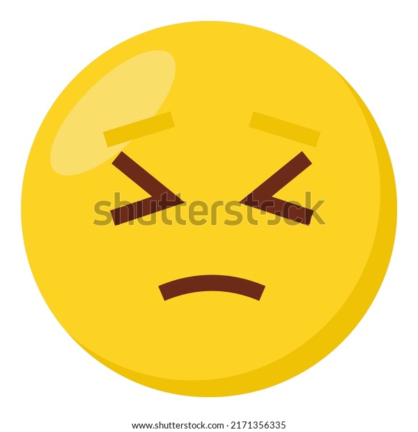 끈기 있는 얼굴 표정 문자 이모지 스톡 일러스트 2171356335 | Shutterstock