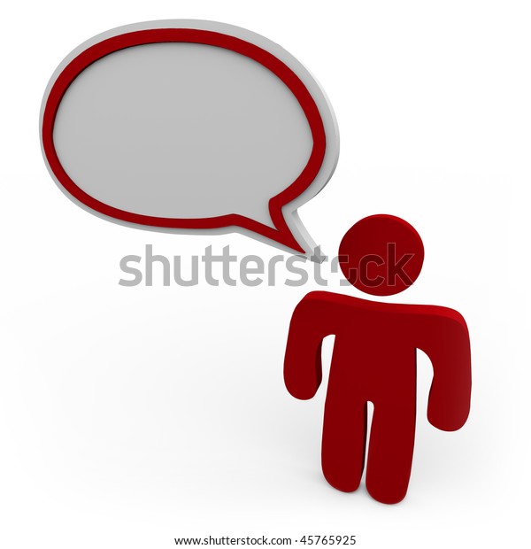 Person Talking Blank Speech Bubble Over Stock Illustration 45765925