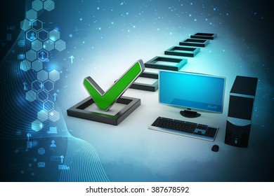 3,793 Computer screen with check marks icon Images, Stock Photos ...