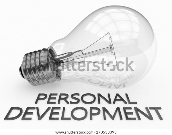 Personal Development Lightbulb On White Background Stock Illustration ...