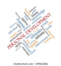 Personal Development Word Cloud Concept Angled Stock Illustration ...