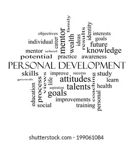 Personal Development Word Cloud Concept Black Stock Illustration ...