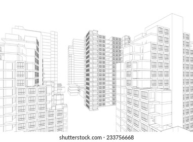 2,614 Tall building line drawing Stock Illustrations, Images & Vectors ...