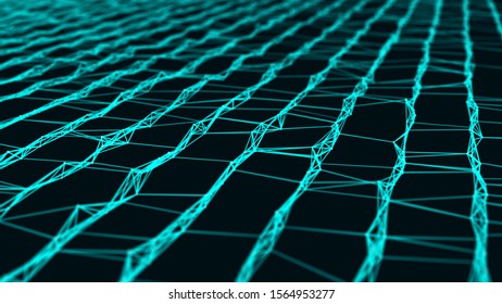 Perspective Grid Data Technology Futuristic Illustration Stock ...