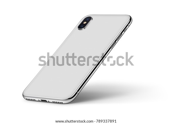 Perspective Smartphone Back Side On White Stock Illustration 789337891 ...