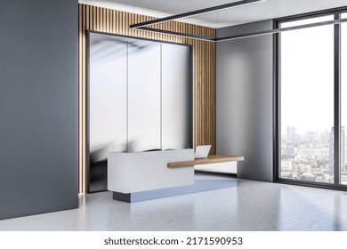 Perspective View On Stylish Reception Area Stock Illustration ...