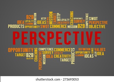 Perspective Word Cloud Concept Grey Background Stock Illustration ...