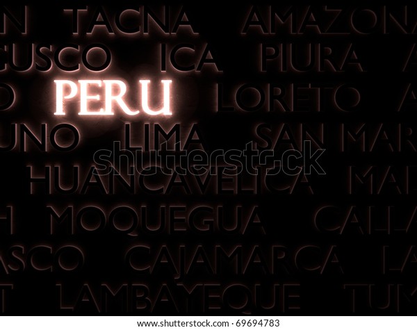 Peru Typographydigitally Rendered Scene Stock Illustration 69694783 ...