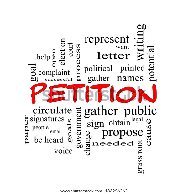 Petition Word Cloud Concept Red Caps Stock Illustration 183256262 ...
